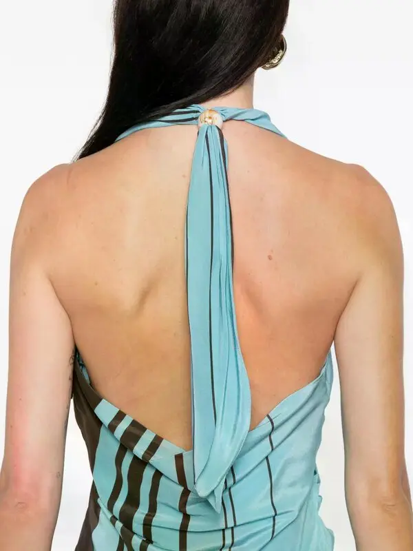 SIR. Striped Halterneck Maxi Dress