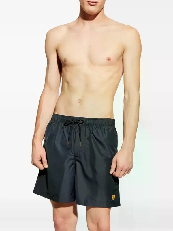 Versace Logo-patch Swim Shorts - Black