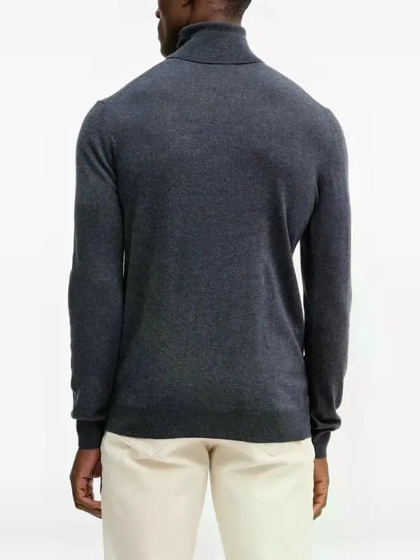 Guess Roll-neck Logo Sweater - Grey
