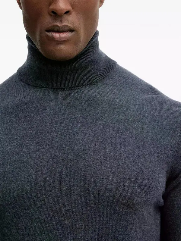 Guess Roll-neck Logo Sweater - Grey