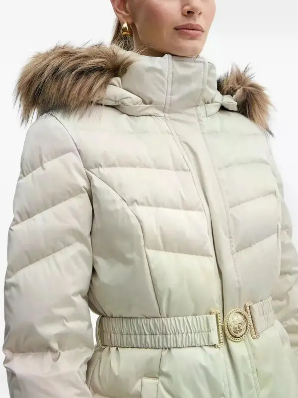 Guess Fur-trim Belted Jacket