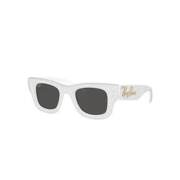 Ray-ban Wayfarer Puffer Crystal Pavè Edition Sunglasses - White & Strass Pave