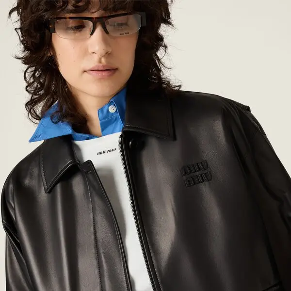 Miu Miu Nappa Leather Blouson Jacket