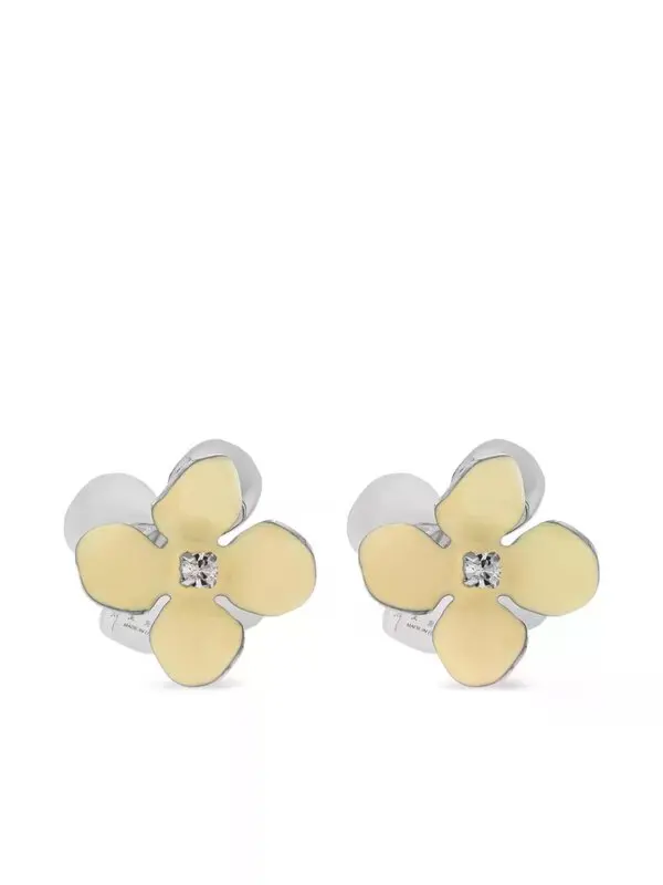 Marni Floral Motif Stud Earrings - Silver