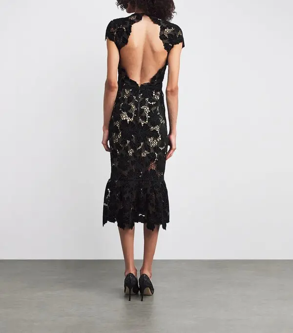 Alice + Olivia Lace Clover Midi Dress