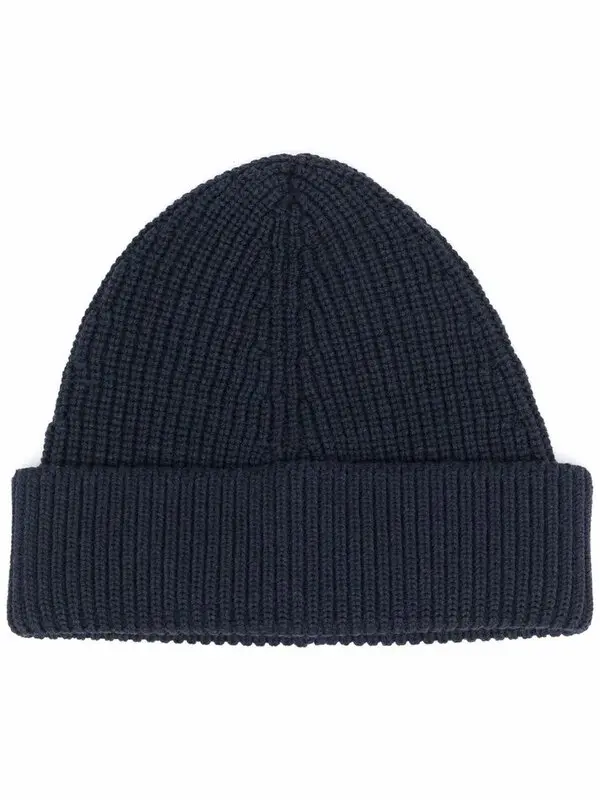 MAISON MARGIELA Ribbed Knit Cap - Blue