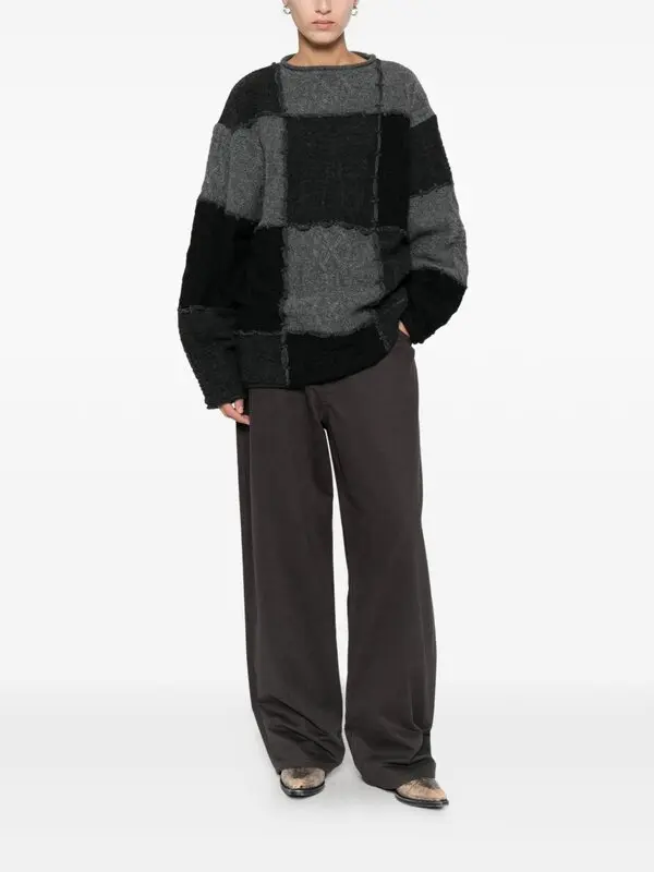 ADER ERROR Jacquard Crewneck Sweater - Grey