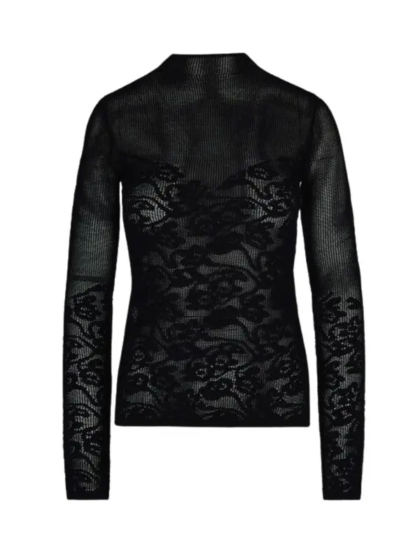 Patrizia Pepe Raw-cut Turtleneck With Lace