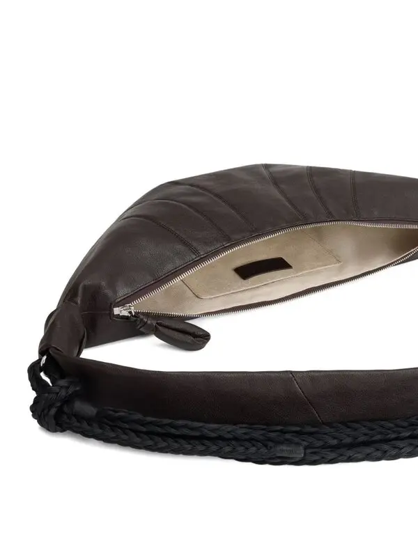 LEMAIRE Braided Croissant Medium Shoulder Bag - Brown