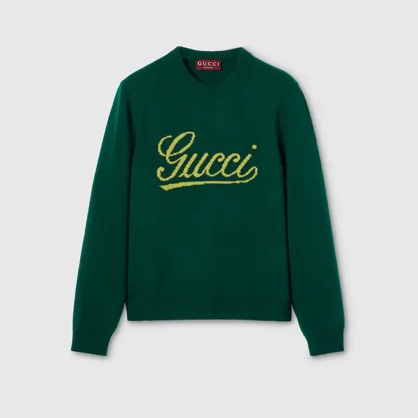 Gucci Knit Wool Sweater With Intarsia - Green