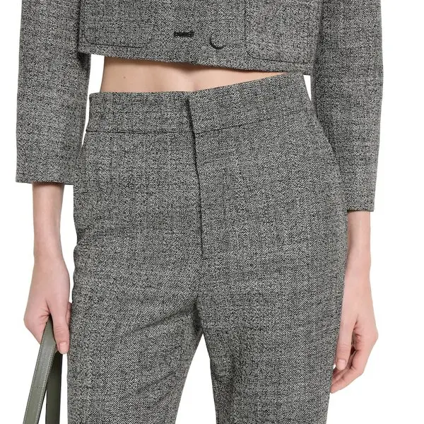 Gucci Wool Grisaille Pants With Embroidery