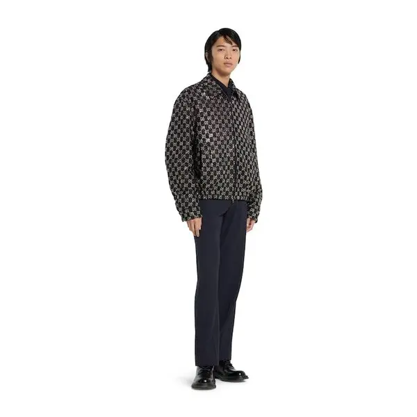 Gucci Piece Dyed Poplin Shirt With Embroidery - Blue