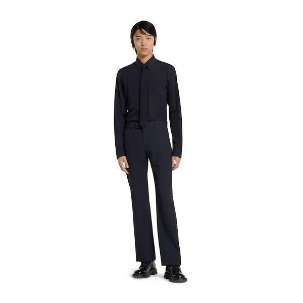 Gucci Piece Dyed Poplin Shirt With Embroidery - Blue