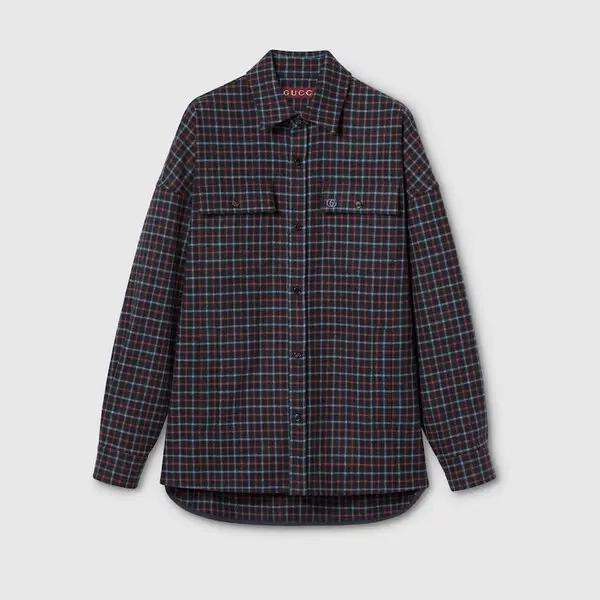 Gucci Brushed Check Wool Shirt