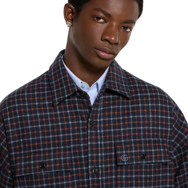 Gucci Brushed Check Wool Shirt