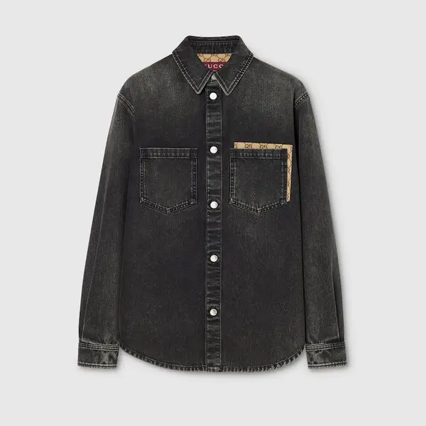 Gucci Washed Cotton Denim Shirt