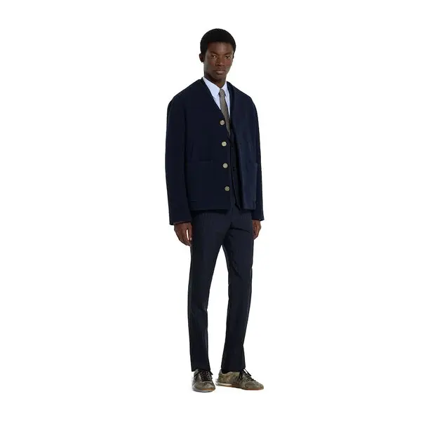 Gucci Striped Cotton Shirt With Web - Blue