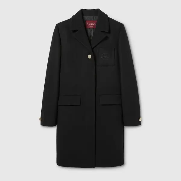 Gucci Batavia Wool Coat With Patch