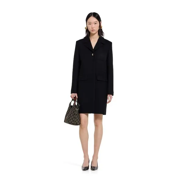 Gucci Batavia Wool Coat With Patch