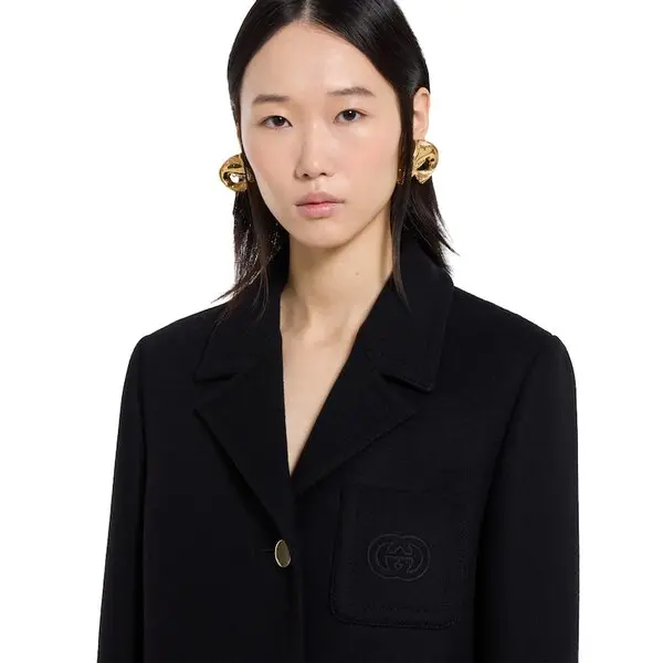 Gucci Batavia Wool Coat With Patch