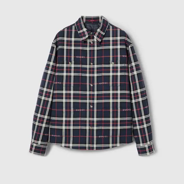 Gucci Tartan Cotton Jacquard Padded Shirt