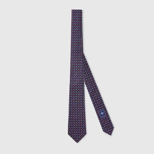 Gucci Gg Jacquard Neck Tie - Blue