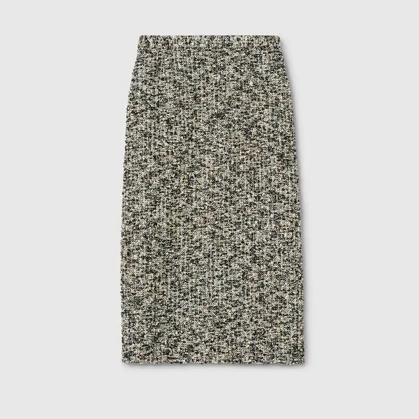 Gucci Laminated Bouclé Fabric Midi Skirt