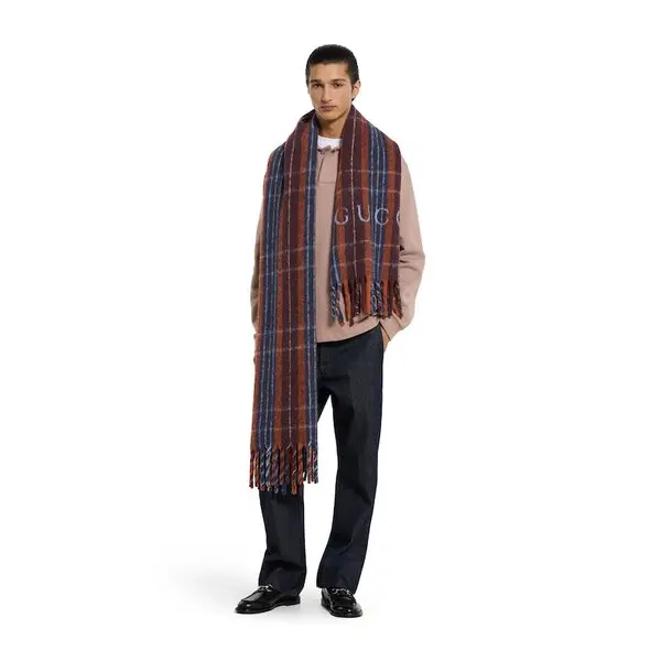 Gucci Wool Scarf With Logo