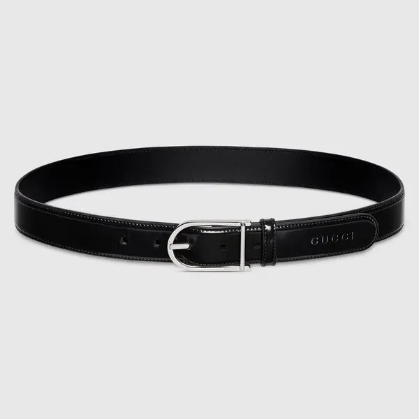 Gucci Belt With Rounded Buckle - Black
