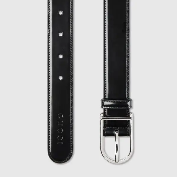 Gucci Belt With Rounded Buckle - Black