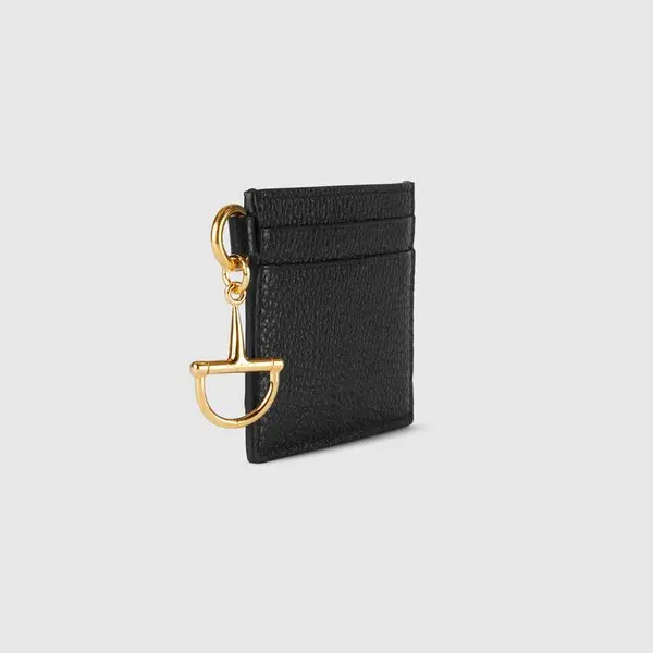 Gucci Half Horsebit Card Case Leather - Black