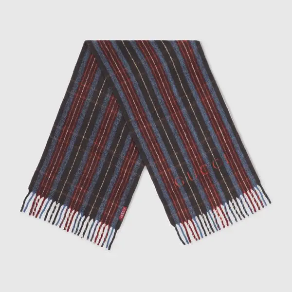 Gucci Wool Scarf With Logo