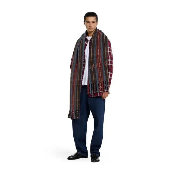 Gucci Wool Scarf With Logo