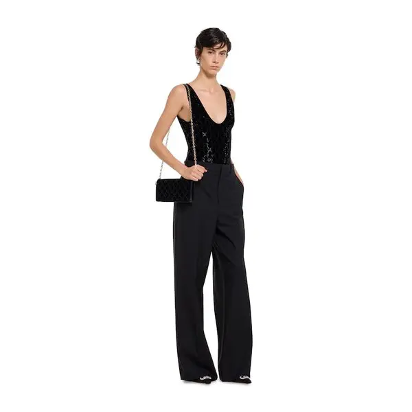 Gucci Light Wool Pants With Logo Embroidery