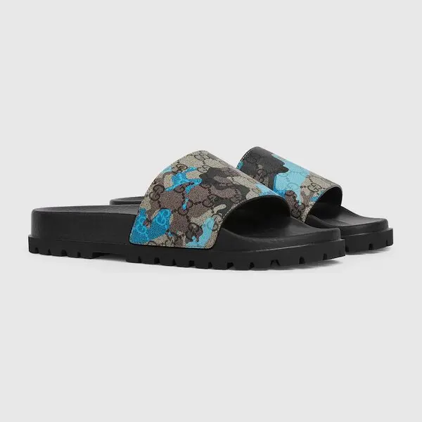 Gucci Gg Monogram Lug-sole Slide Sandal - Beige | Editorialist display picture 2