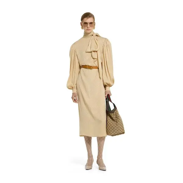 gucci dress beige Gucci Canvas Leather Trim Mini Dress Size S  KMK Luxury Consignment