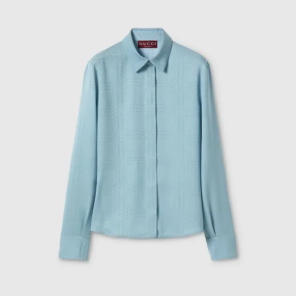 Gucci Interlocking G Silk Jacquard Shirt
