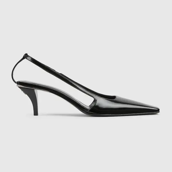 Gucci Slingback With Crystal Logo