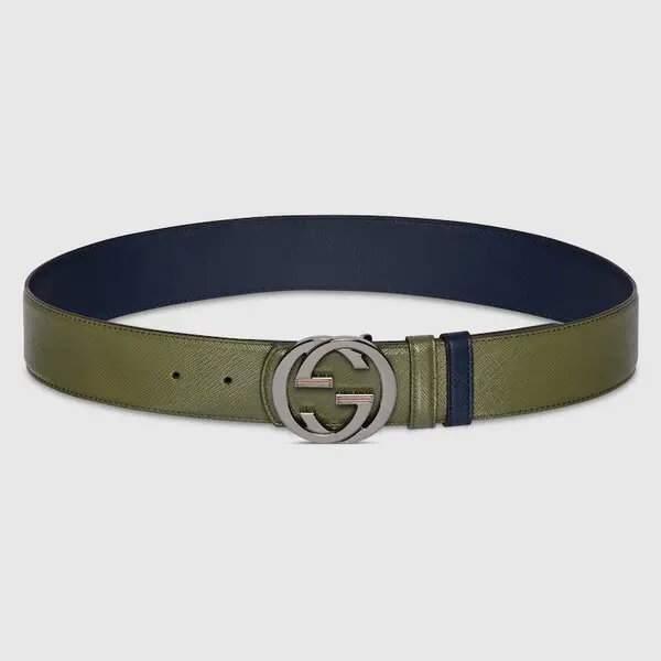 Gucci Reversible Belt With Interlocking G Buckle - Brown