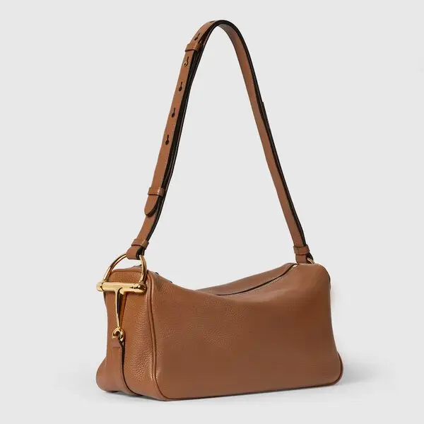 Gucci Half Horsebit Medium Shoulder Bag - Brown