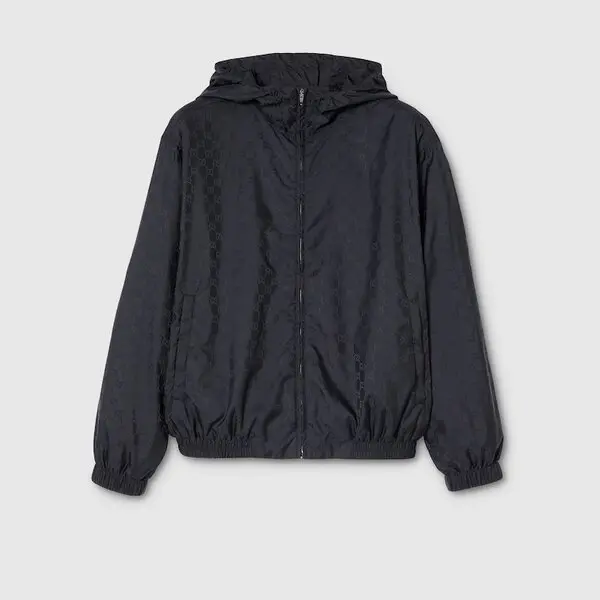 Gucci Gg Nylon Zip Jacket - Blue