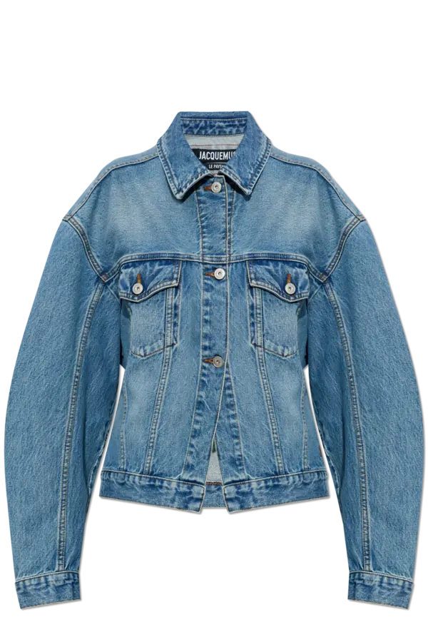 Jacquemus Cropped Denim Jacket - Blue