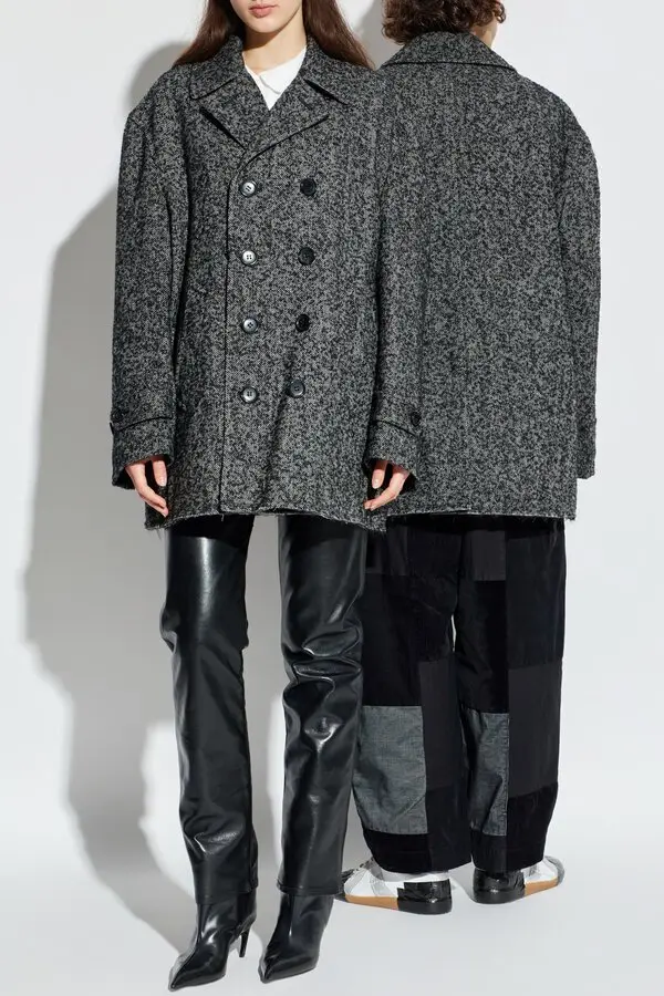 Comme Des Garçons Double-breasted Herringbone Coat