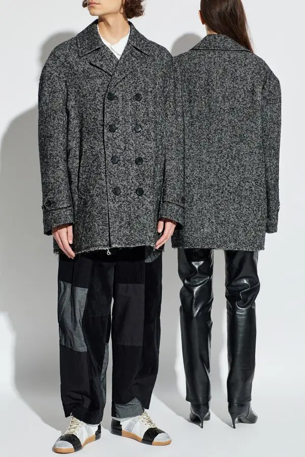 Comme Des Garçons Double-breasted Herringbone Coat