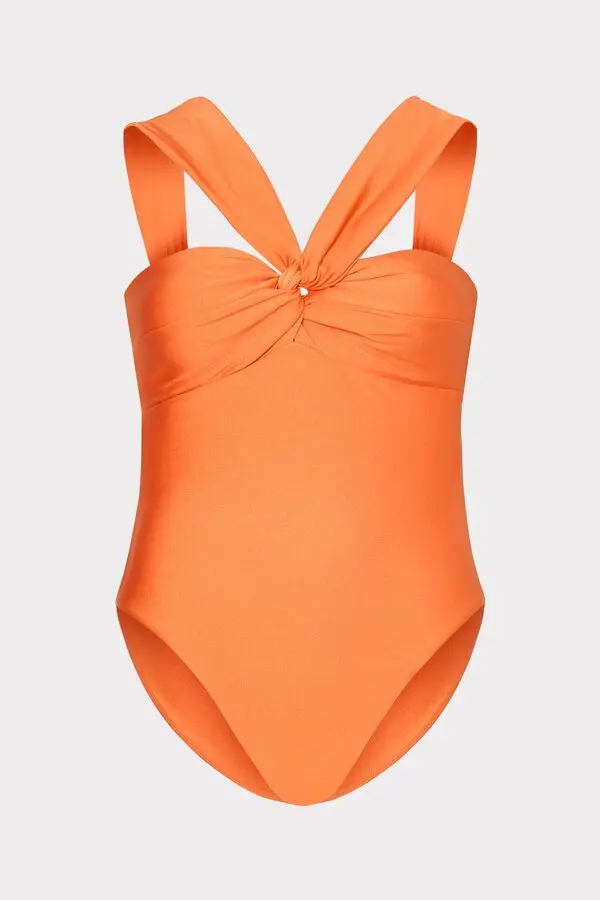 MILLY Gloss Bandeau One Piece - Orange