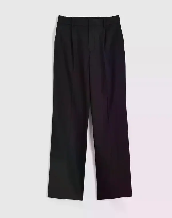 Madewell Tall Slouchy Straight Pants In Brushed Twill - Black