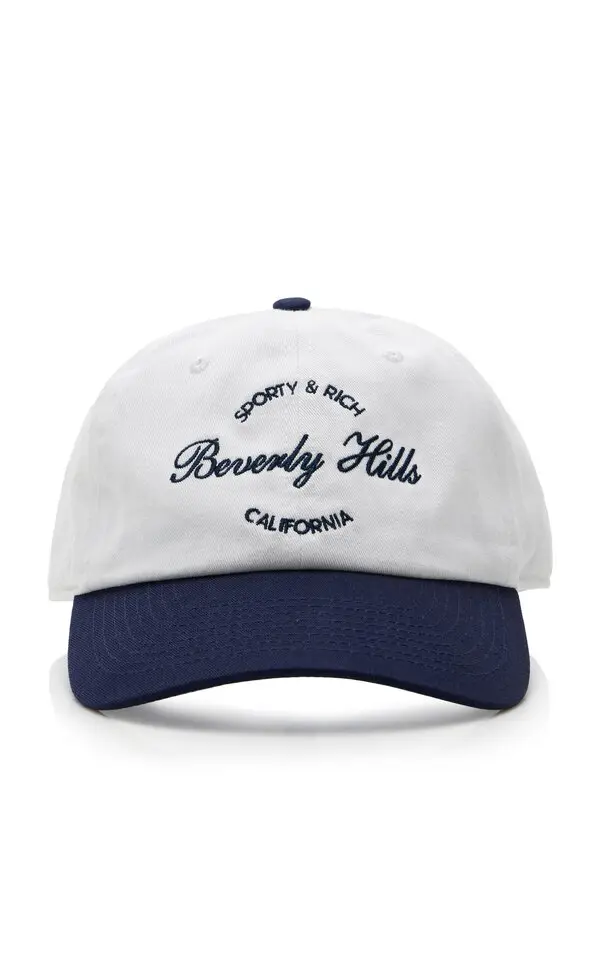 SPORTY & RICH Beverly Cotton Baseball Cap - White