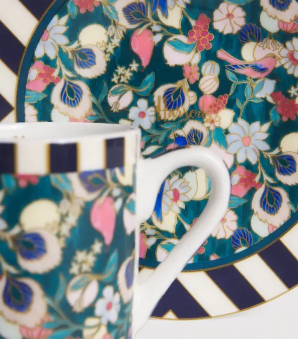 Harrods Bone China Enchanted Emporium Botanical Espresso Cup And Saucer