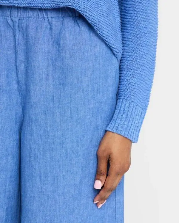 Eileen Fisher Cropped Wide-leg Organic Linen Pants