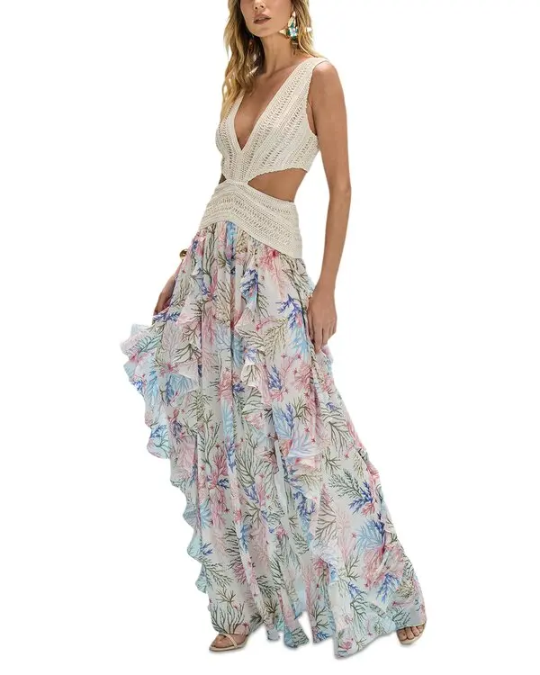 PatBO Seaweed Trim Maxi Dress